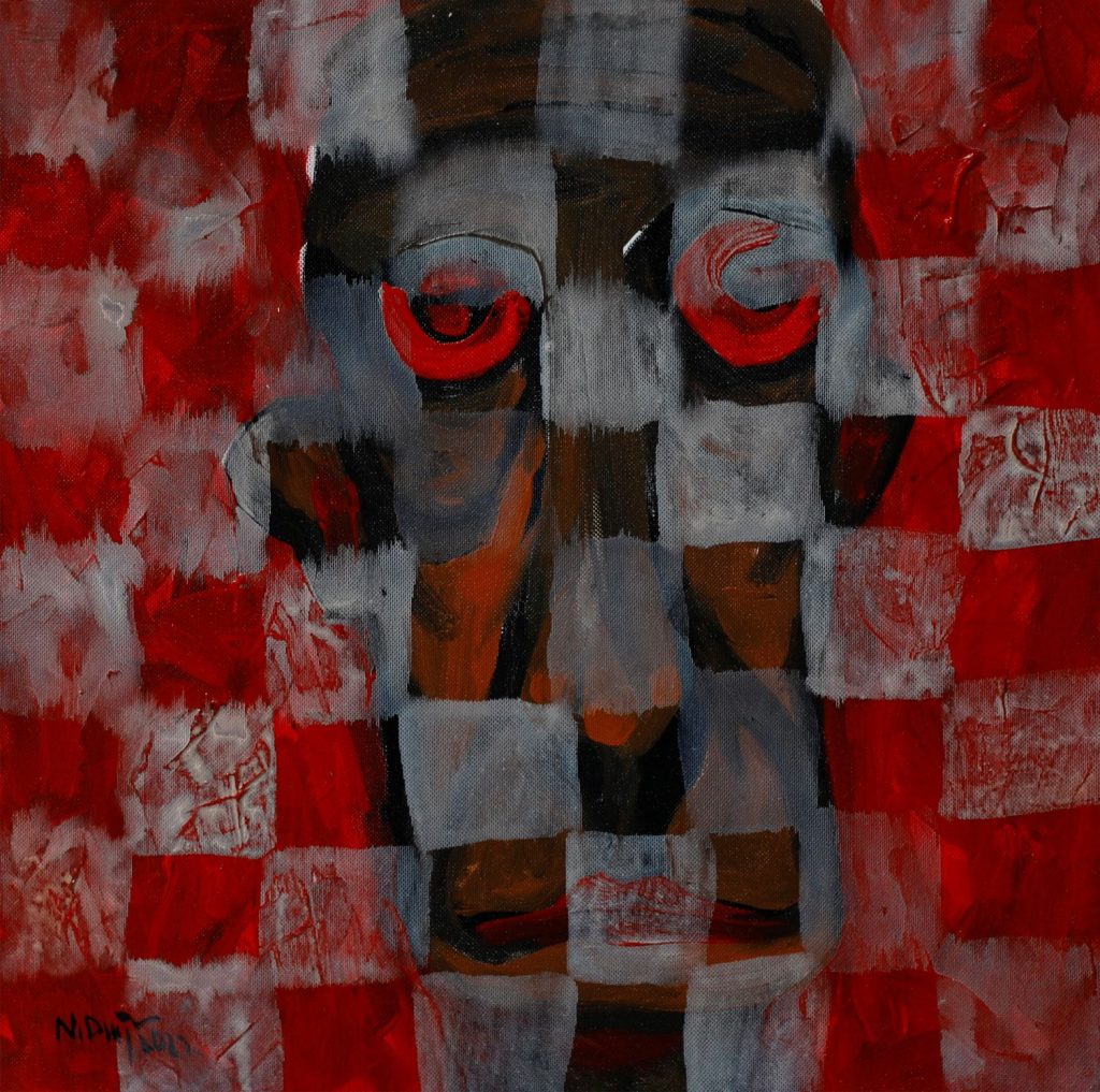 Chess Portrait VII - Vietnamese Acrylic Painting by Artist Hoang Ngoc Dung