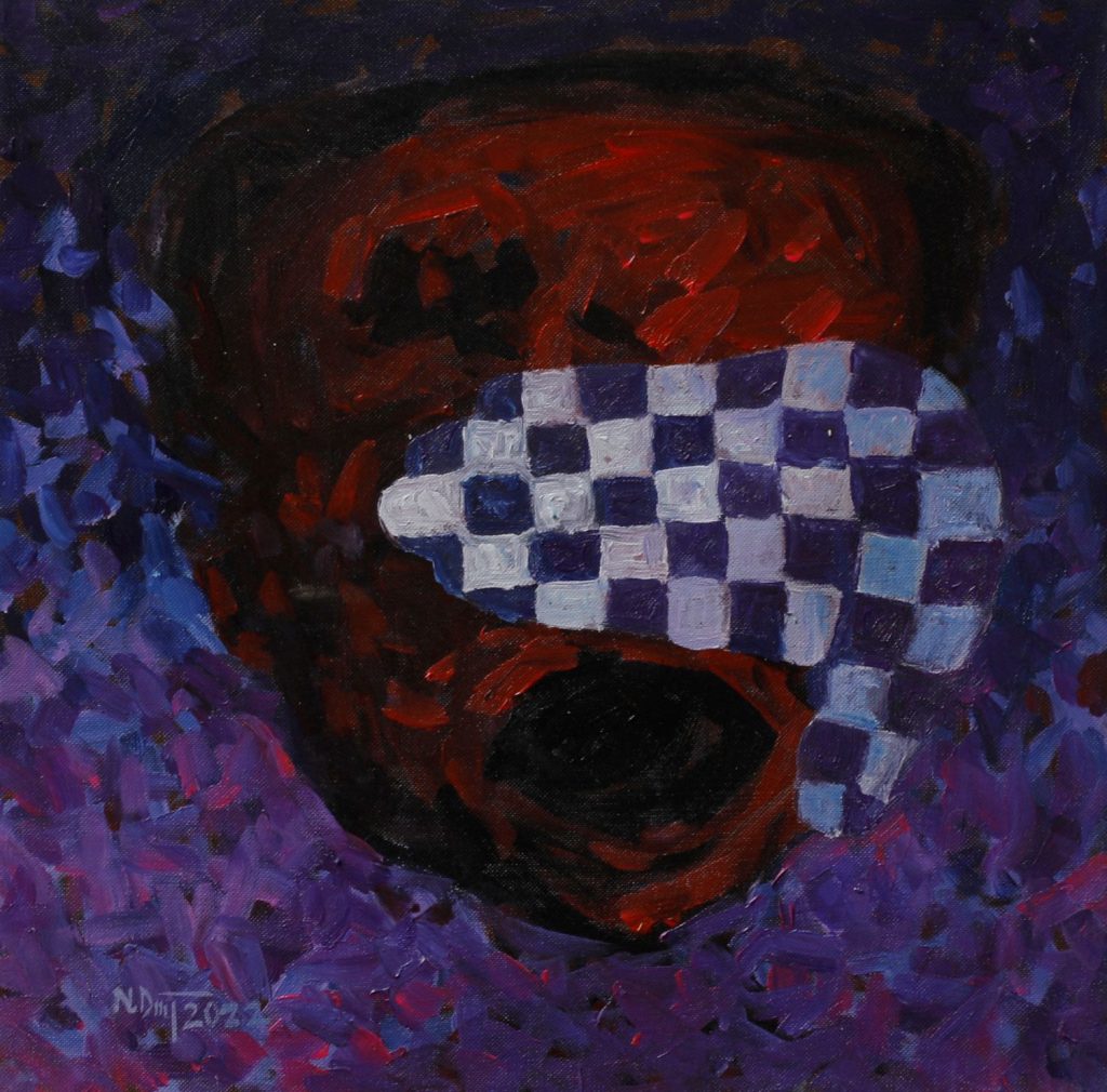 Chess Portrait XII - Vietnamese Acrylic Painting by Artist Hoang Ngoc Dung