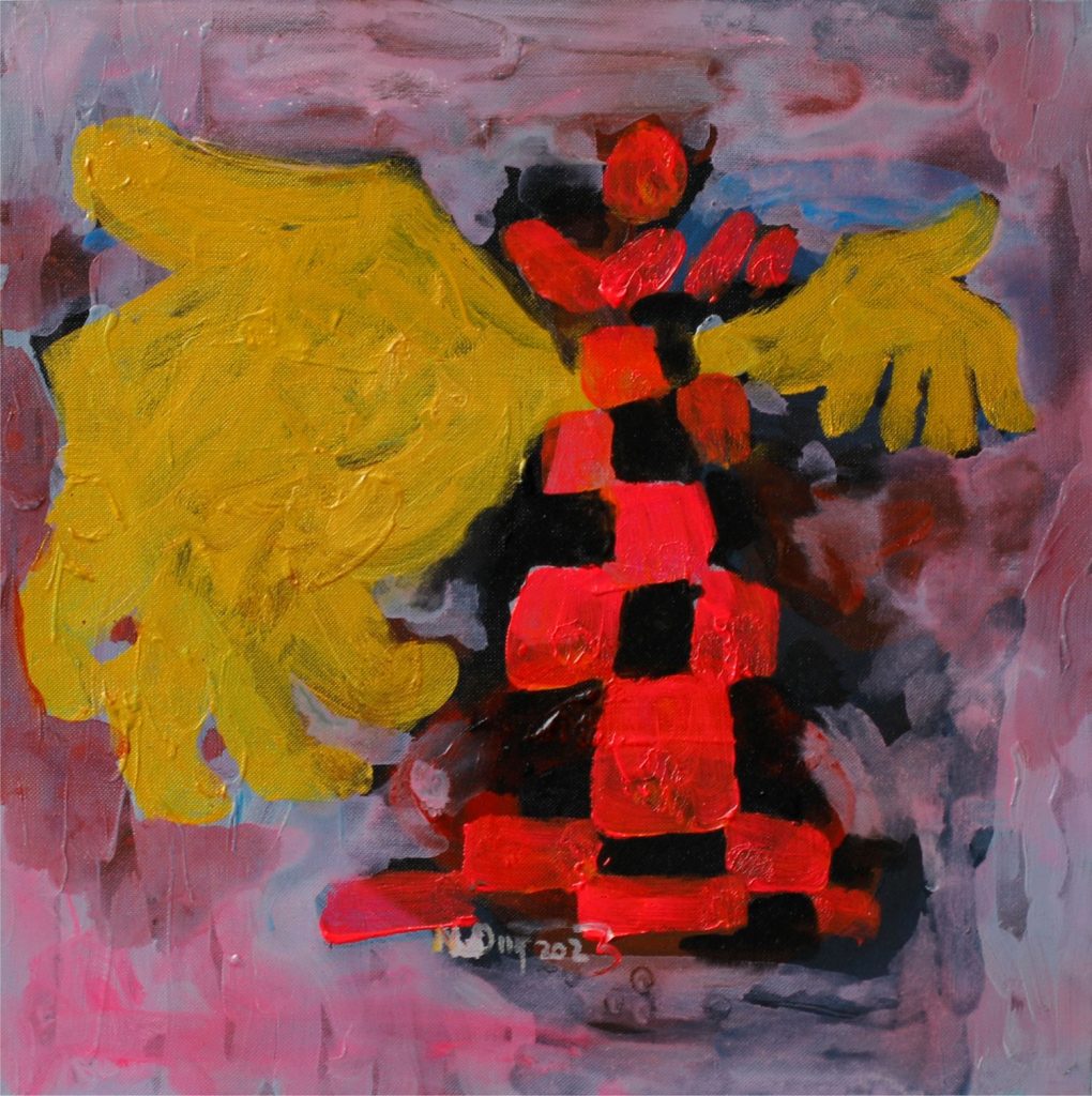 Chess Pressure XVI - Vietnamese Acrylic Painting by Artist Hoang Ngoc Dung