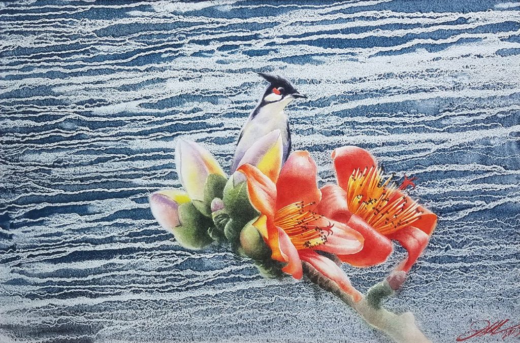 Winter's Afternoon - Vietnamese Watercolor Painting by Artist Nguyen Lam