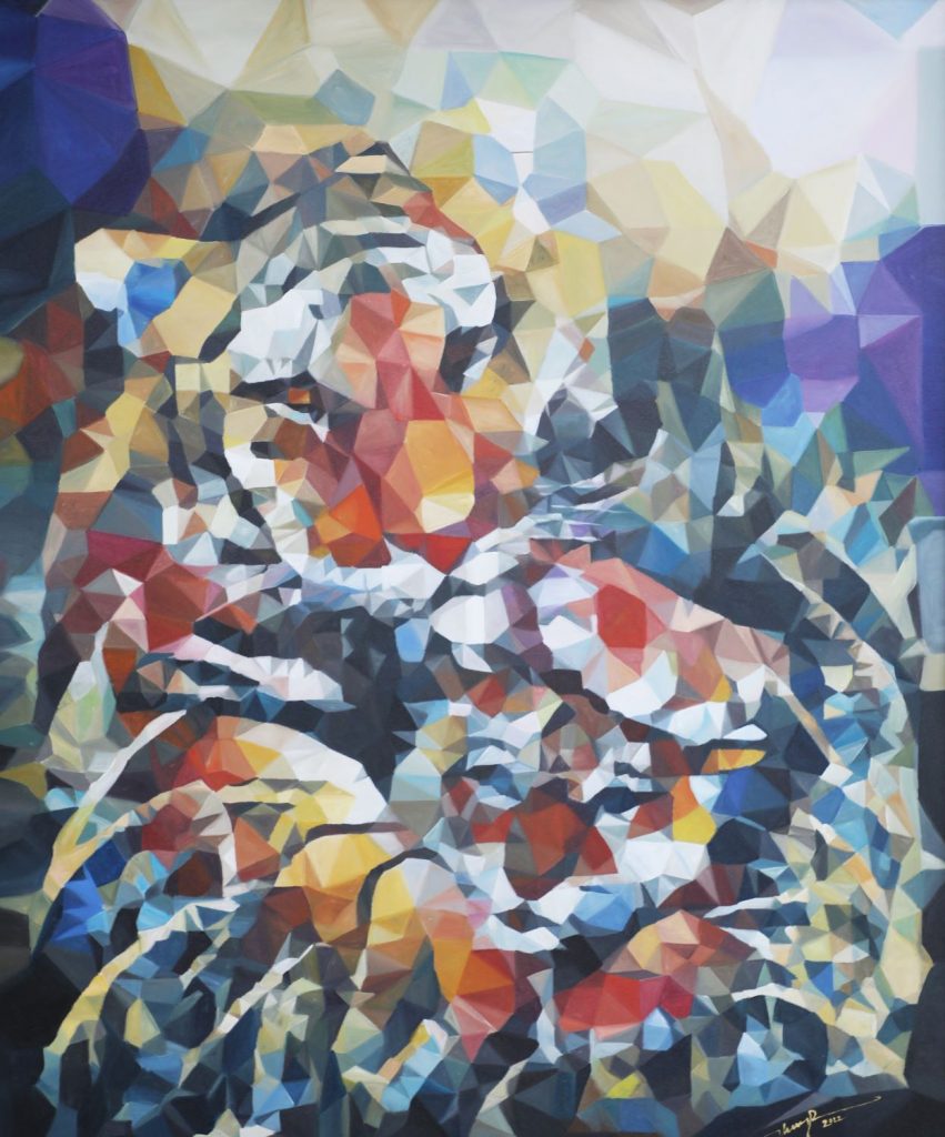 Duo - Vietnamese Acrylic Painting by Artist Nguyen Thu Thuy