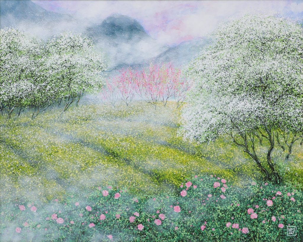 Spring Garden I - Vietnamese Acrylic Painting by Artist Nguyen Lam
