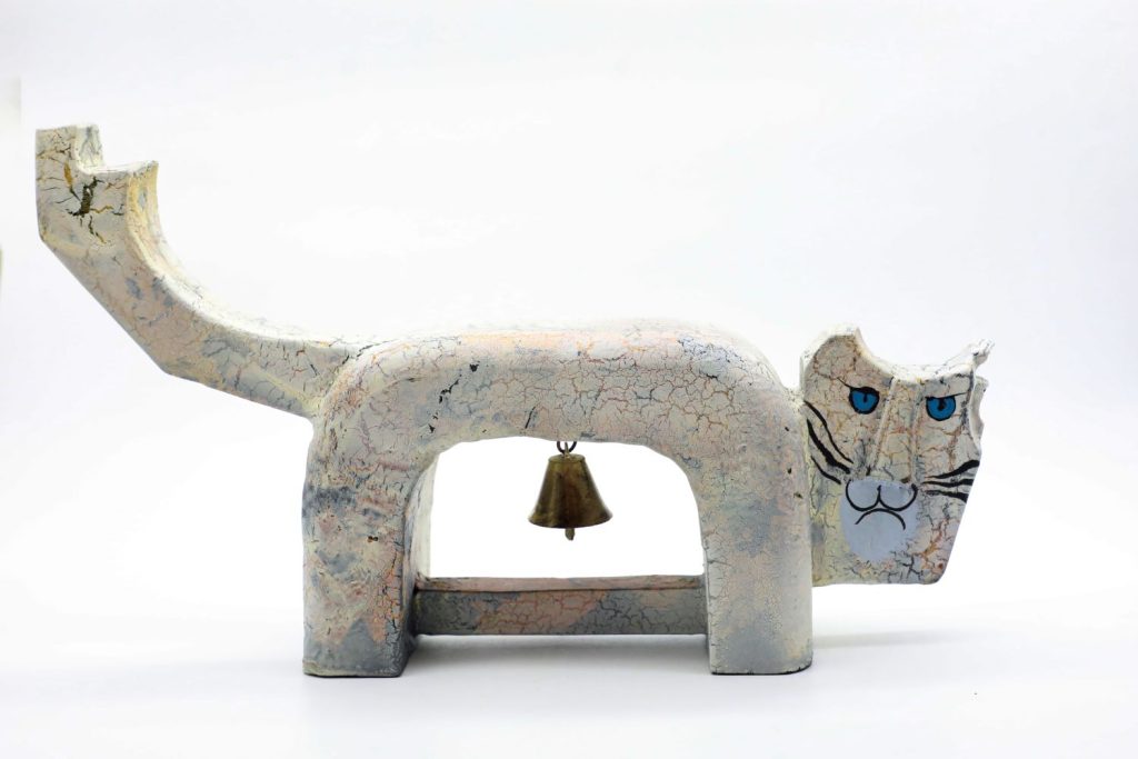 Great Cat - Vietnamese Lacquer Artwork by Artist Nguyen Tan Phat